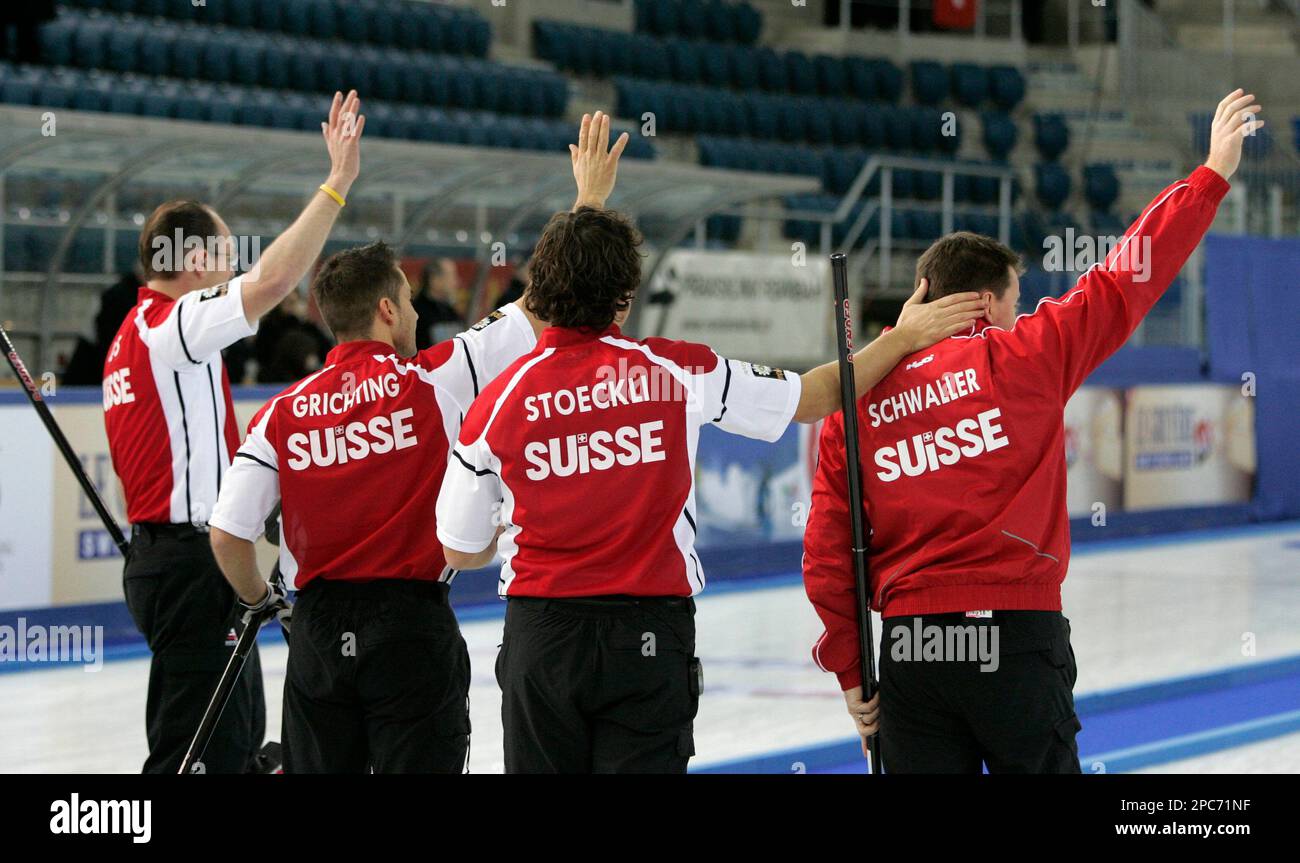 Switzerland's team with Thomas Lips, Damian Grichting, Ralph Stoeckli ...