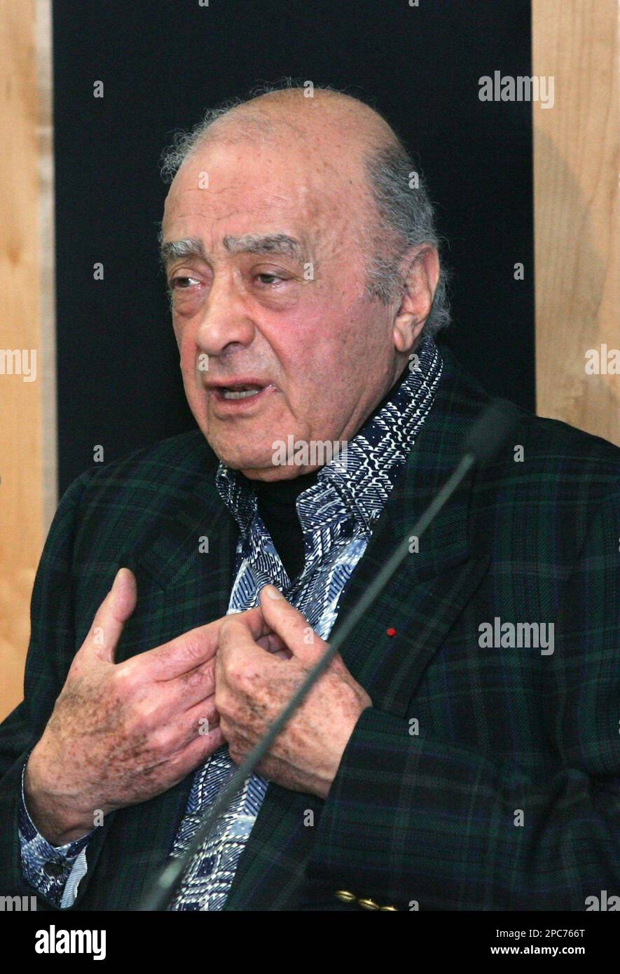 Mohamed al Fayed, father of Dodi Fayed and owner of Harrods department ...