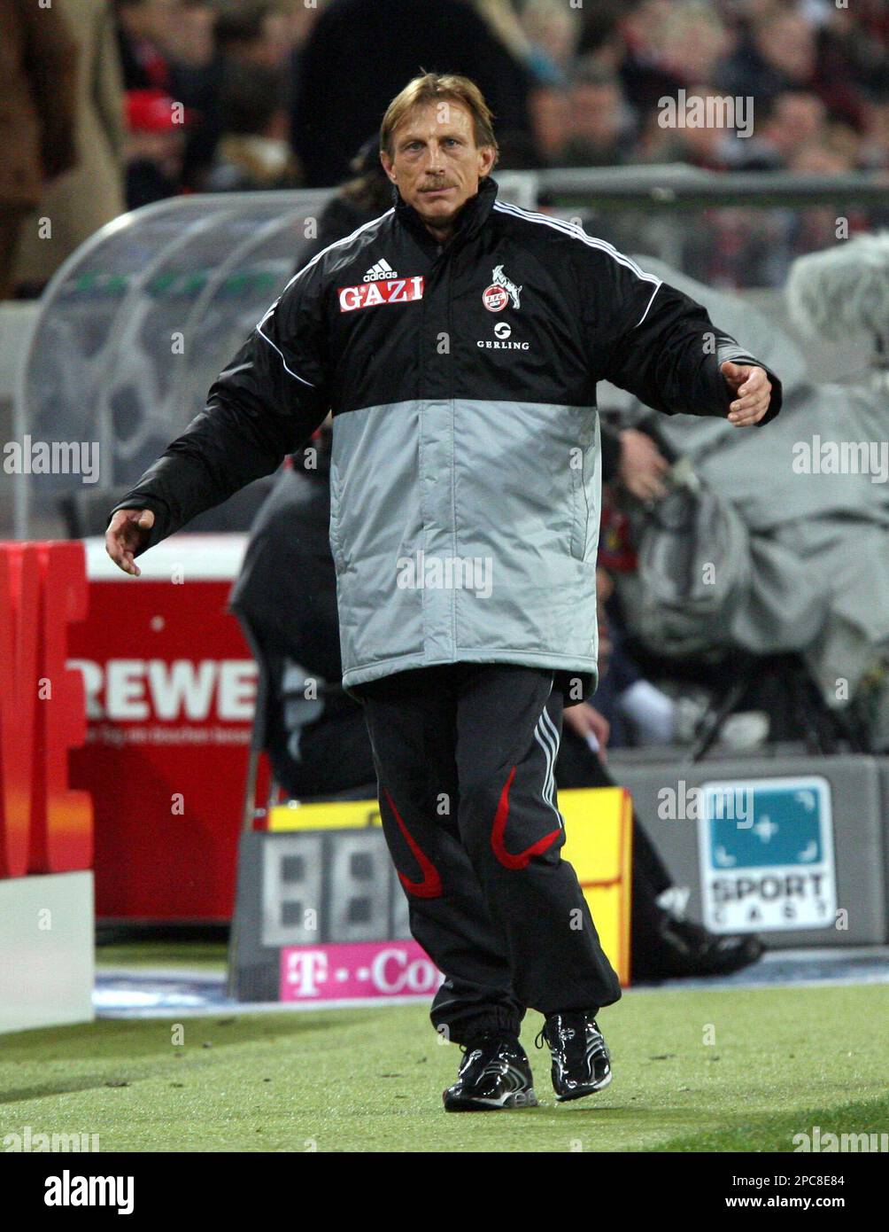 Cologne's new coach Christoph Daum reacts during the German second ...