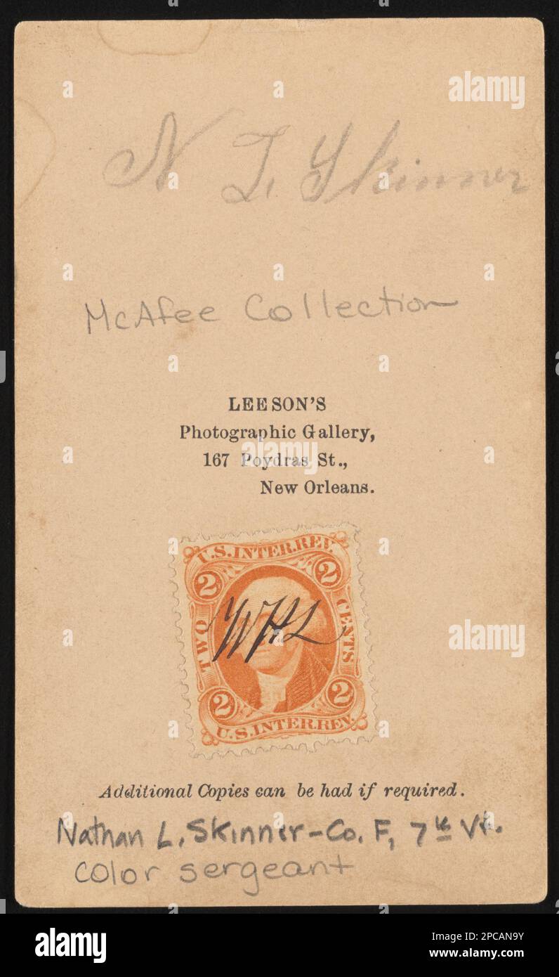 Oberleutnant Nathan L. Skinner von Co F, 7. Vermont Infanterie Regiment ...