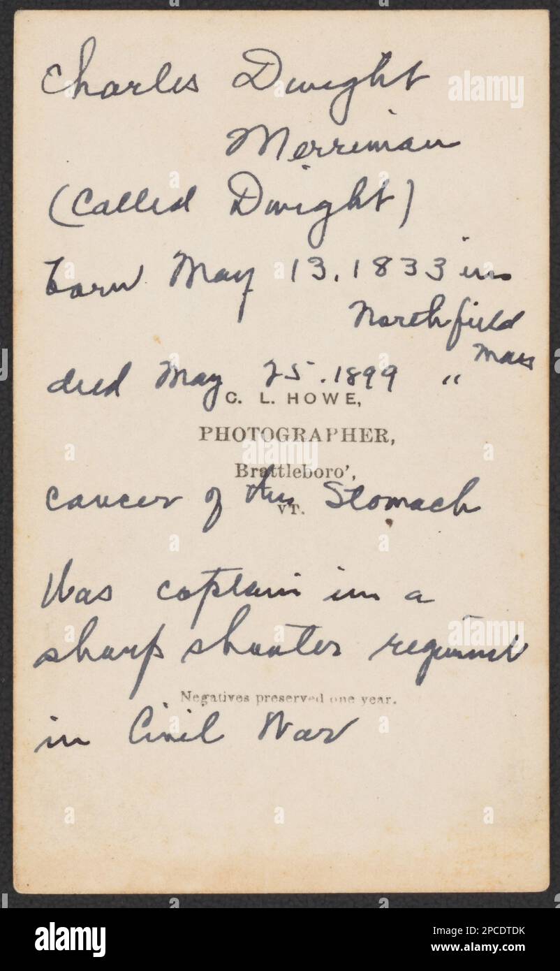 Captain Charles Dwight Merriman von Co F, 1. US-Dollar Freiwillige ...