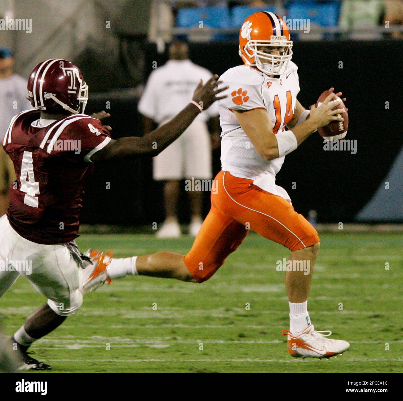 Clemson's quarterback Will Proctor (14) looks to throw as Temple's ...