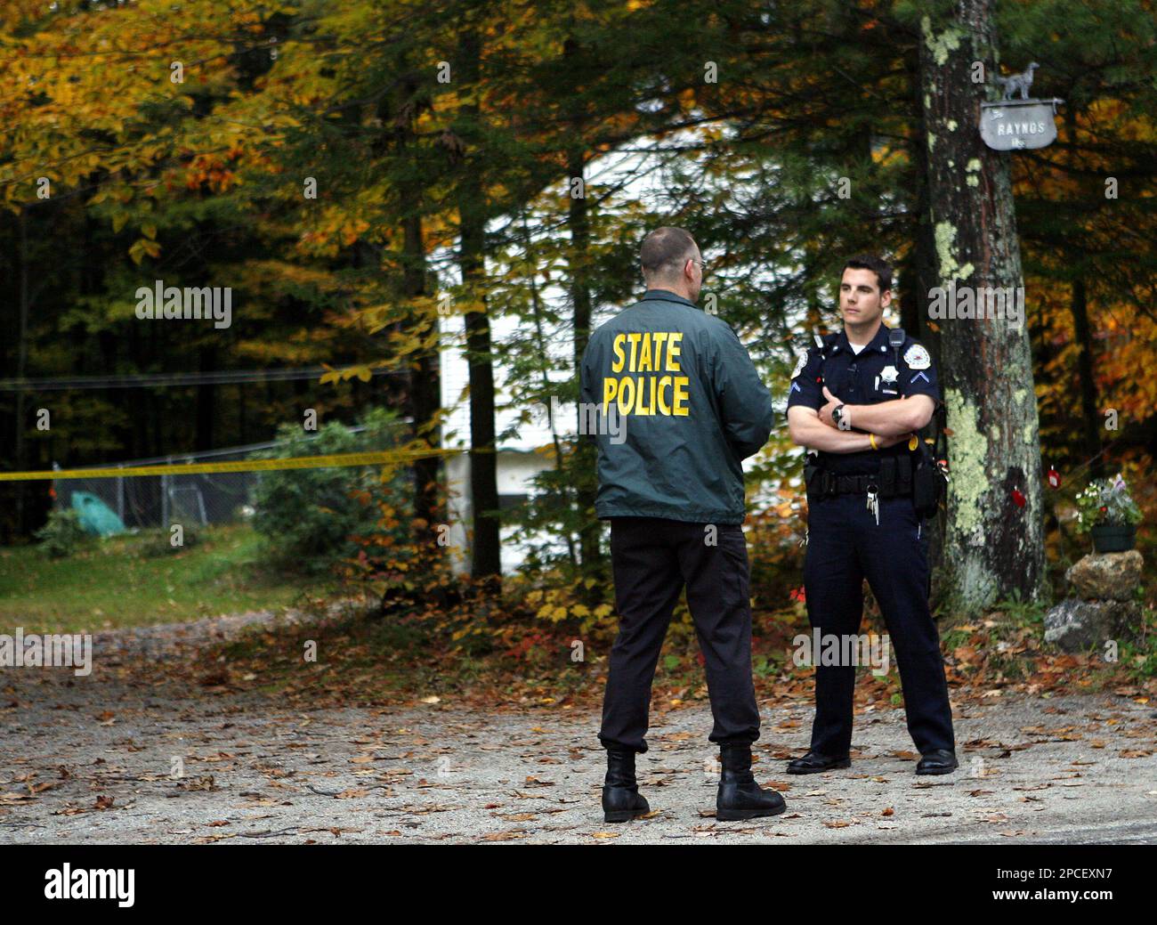 State trooper Fred Lulka, left, and officer Jon Korbet, of the Sutton ...