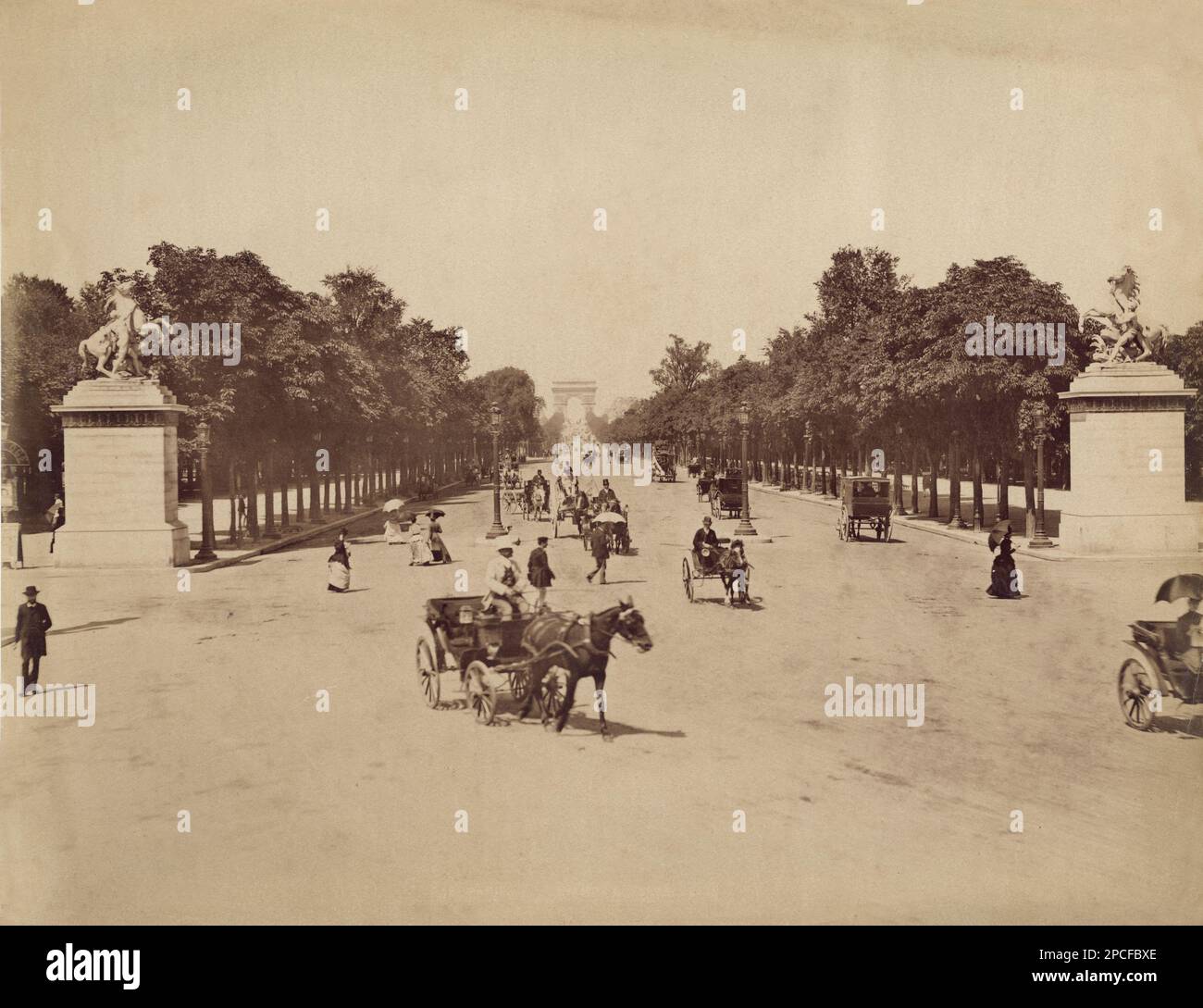 1890 Ca, PARIS , FRANKREICH : der ARC DE TRIOMPHE auf der Champs ...