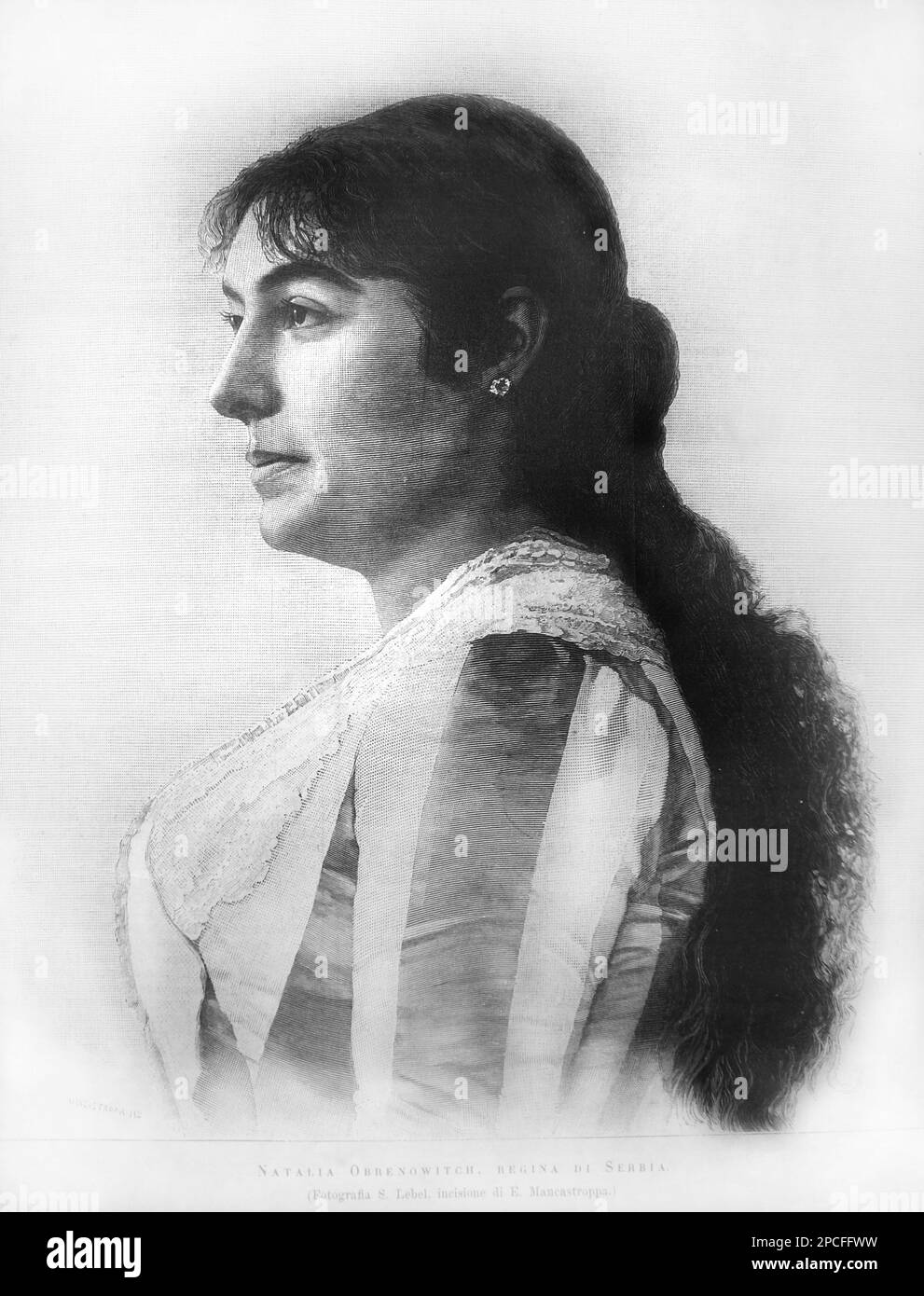 1888 , SERBIEN : Königin Serbiens NATALIA OBRENOWITCH ( Natalija ...