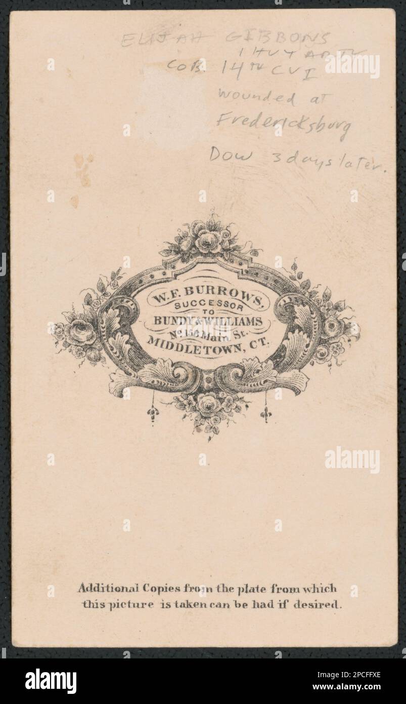 Captain Elijah W. Gibbons von Co G, 1. Connecticut Heavy Artillery ...