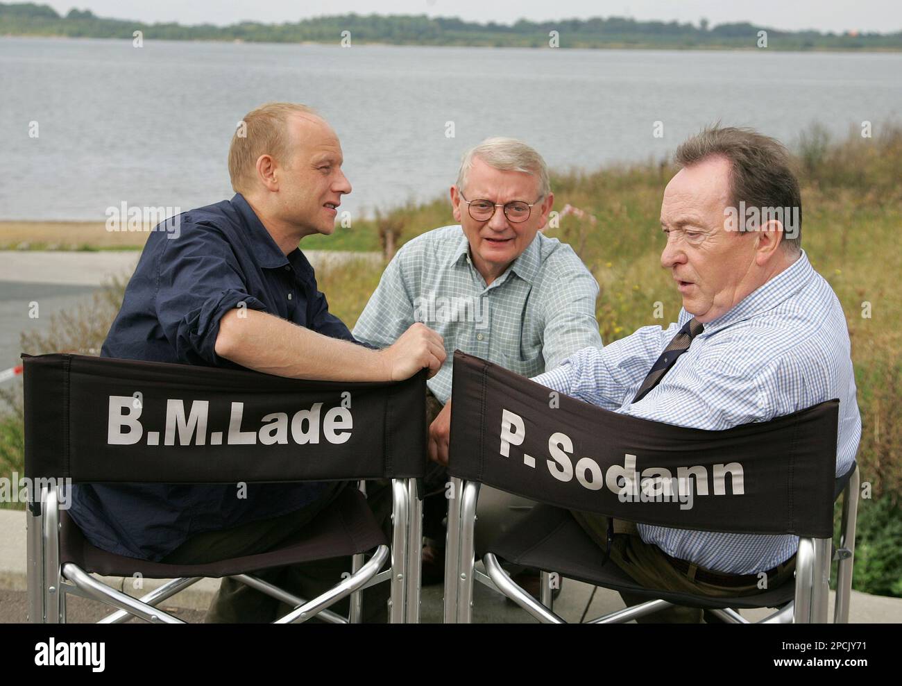 Die Schauspieler Peter Sodann, Walter Nickel und Bernd Michael Lade als ...
