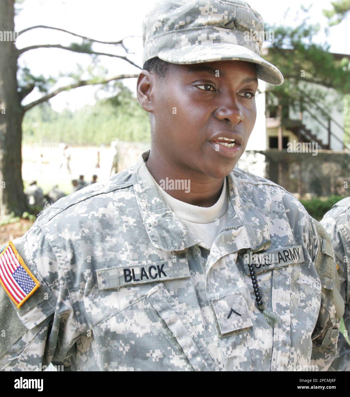 Pfc. Margie Black, 41, of West Columbia, Texas, talks about her ...
