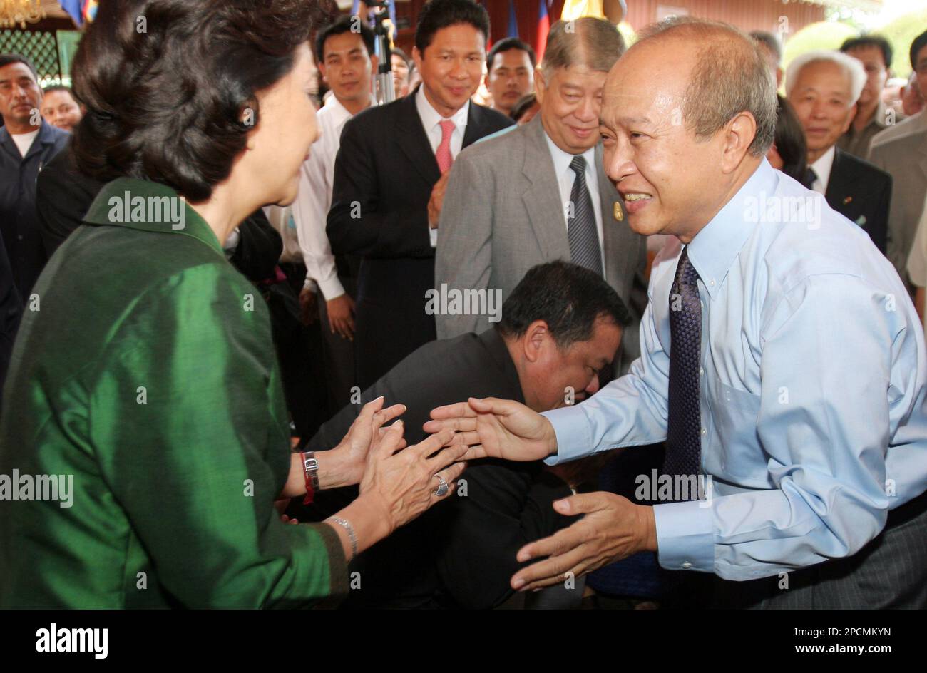 Prince Norodom Ranariddh, right, the leader of Cambodia's royalist ...