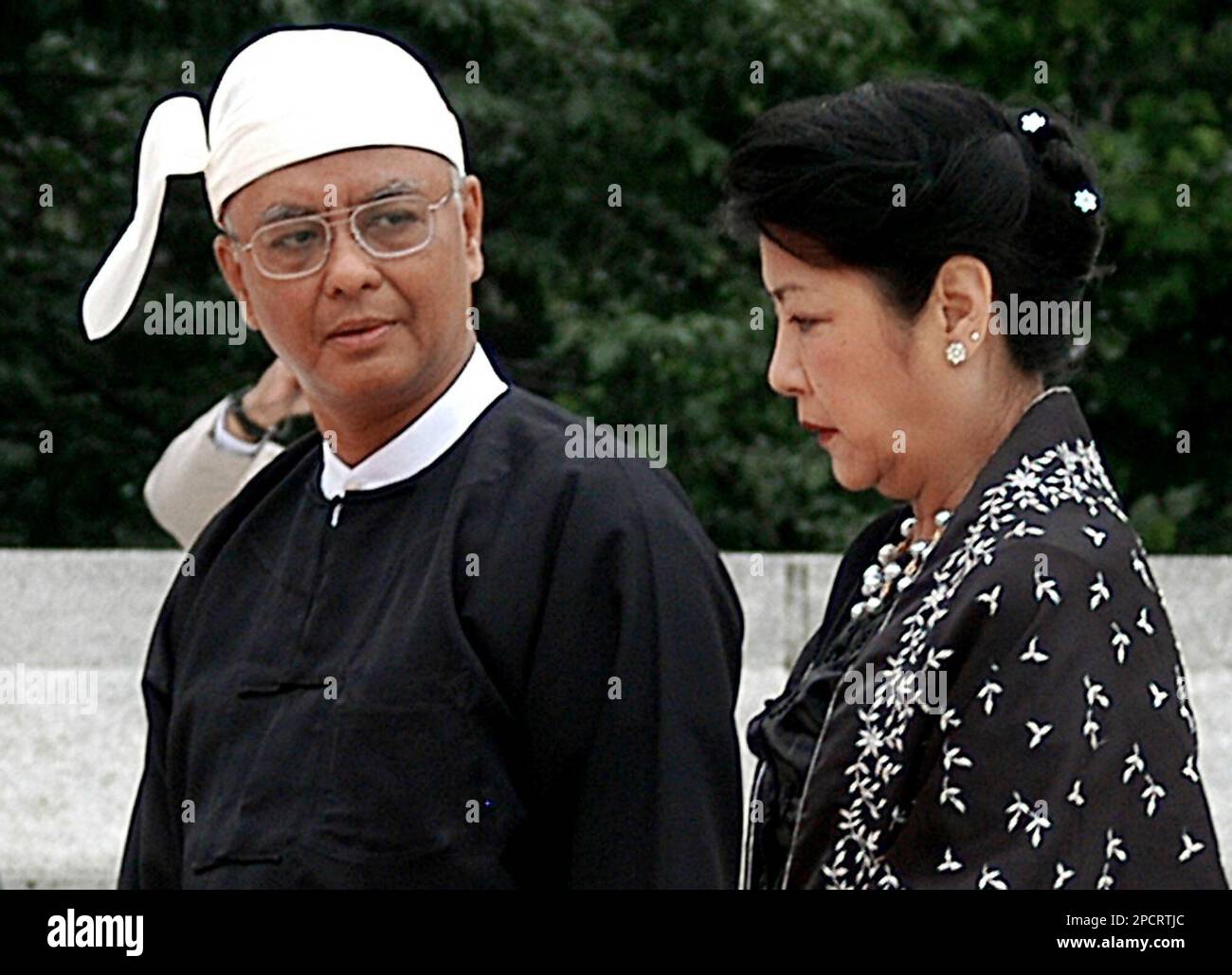 Aung San Oo, left, eldest son of Myanmar's late national hero Gen. Aung San and elder brother of ...