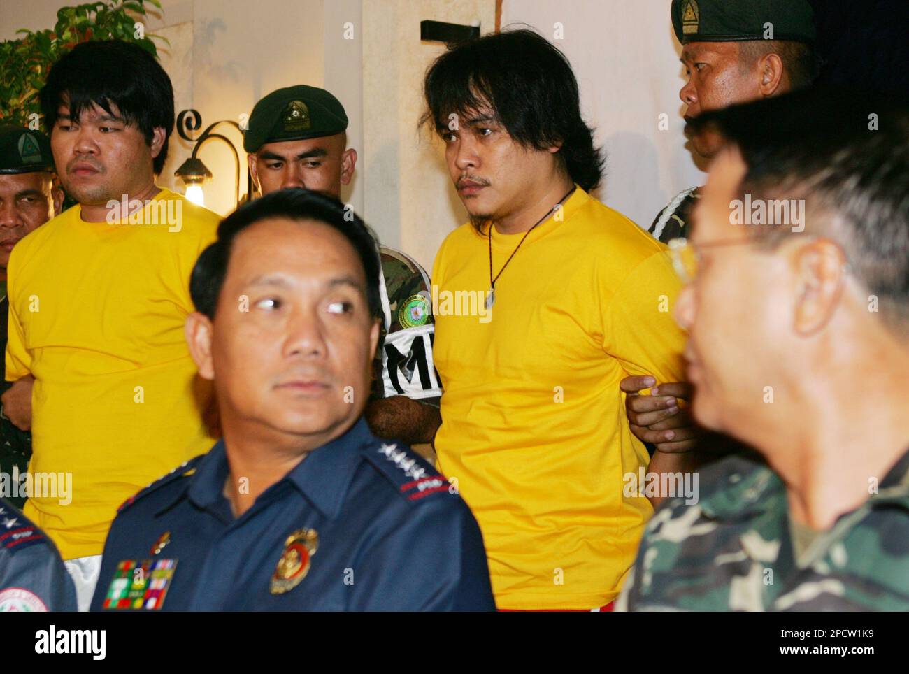 Two of the six captured junior officers of the Philippine military (in ...