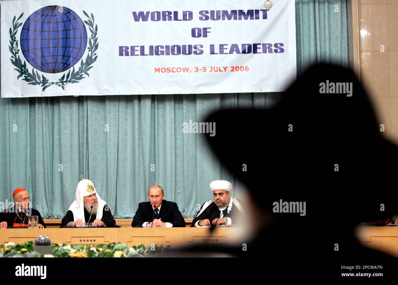 From left, Catholic Cardinal Roger Etchegaray, Russian Orthodox Church ...