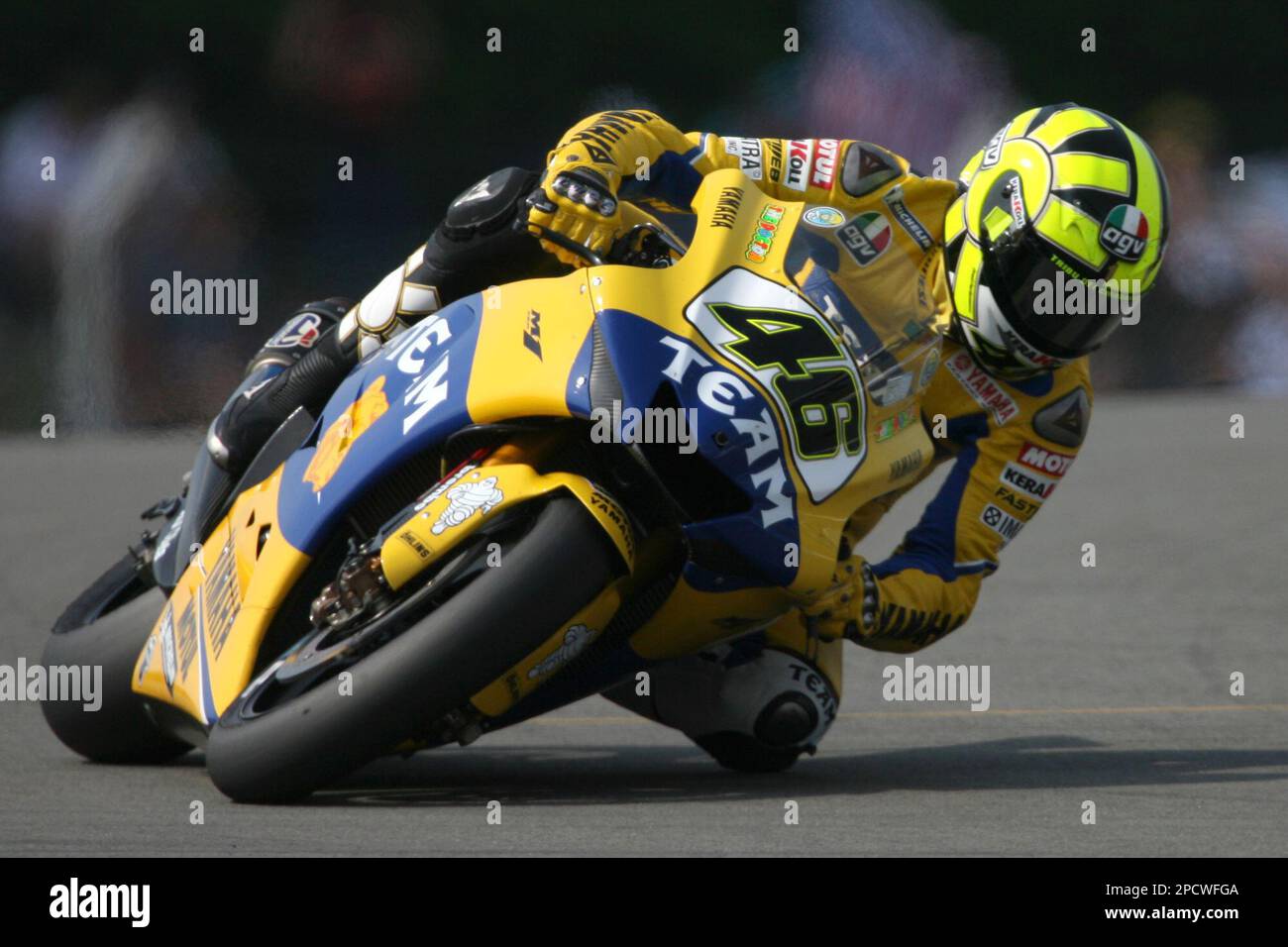 Camel Yamaha Team Italian rider Valentino Rossi takes a corner on his ...