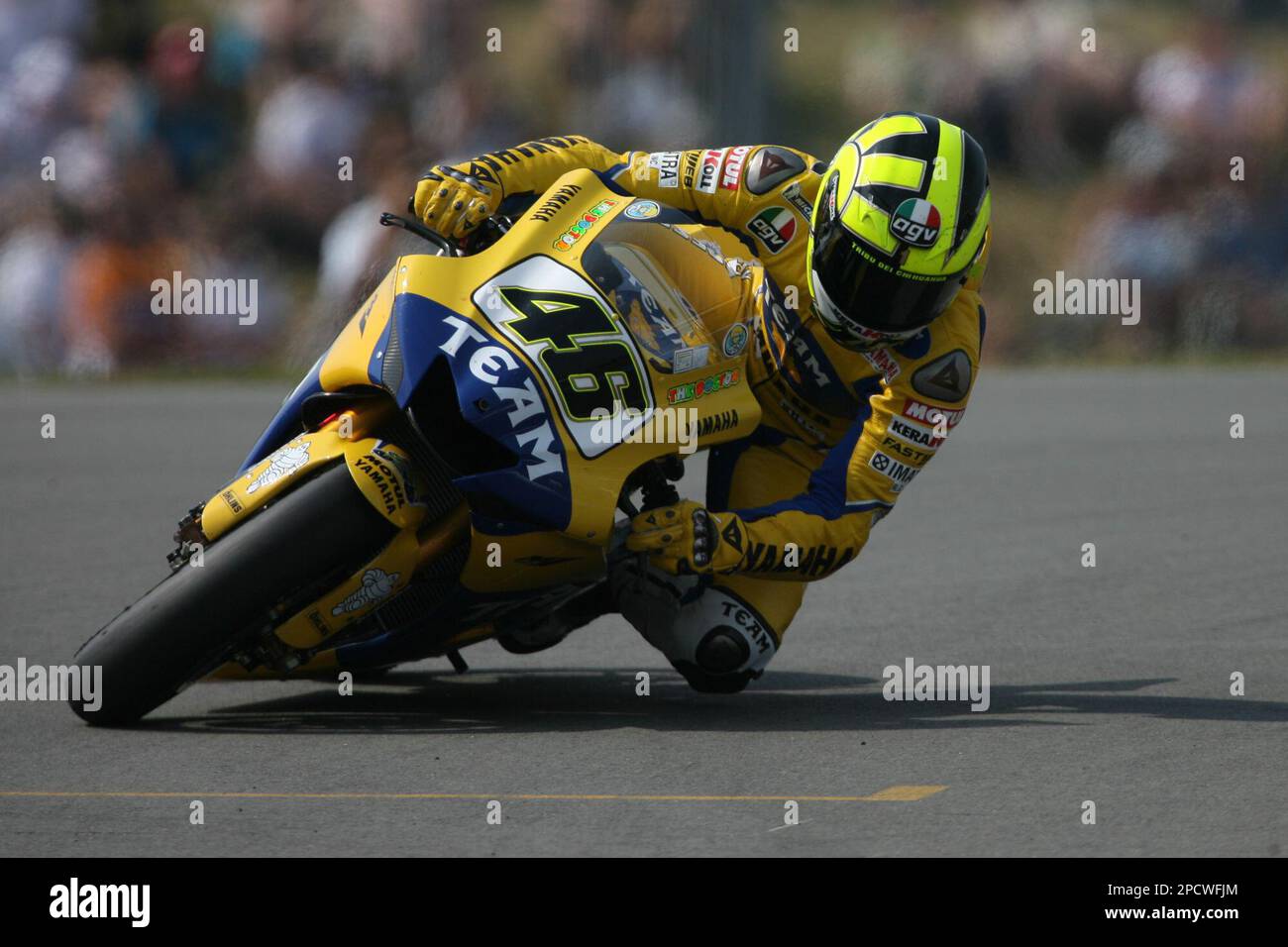Camel Yamaha Team Italian rider Valentino Rossi takes a corner on his ...