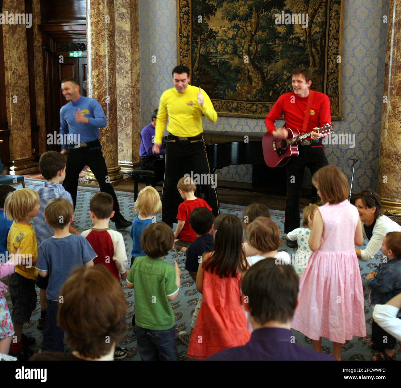 Australian children's entertainers "The Wiggles" Murray (red) ,Greg ...