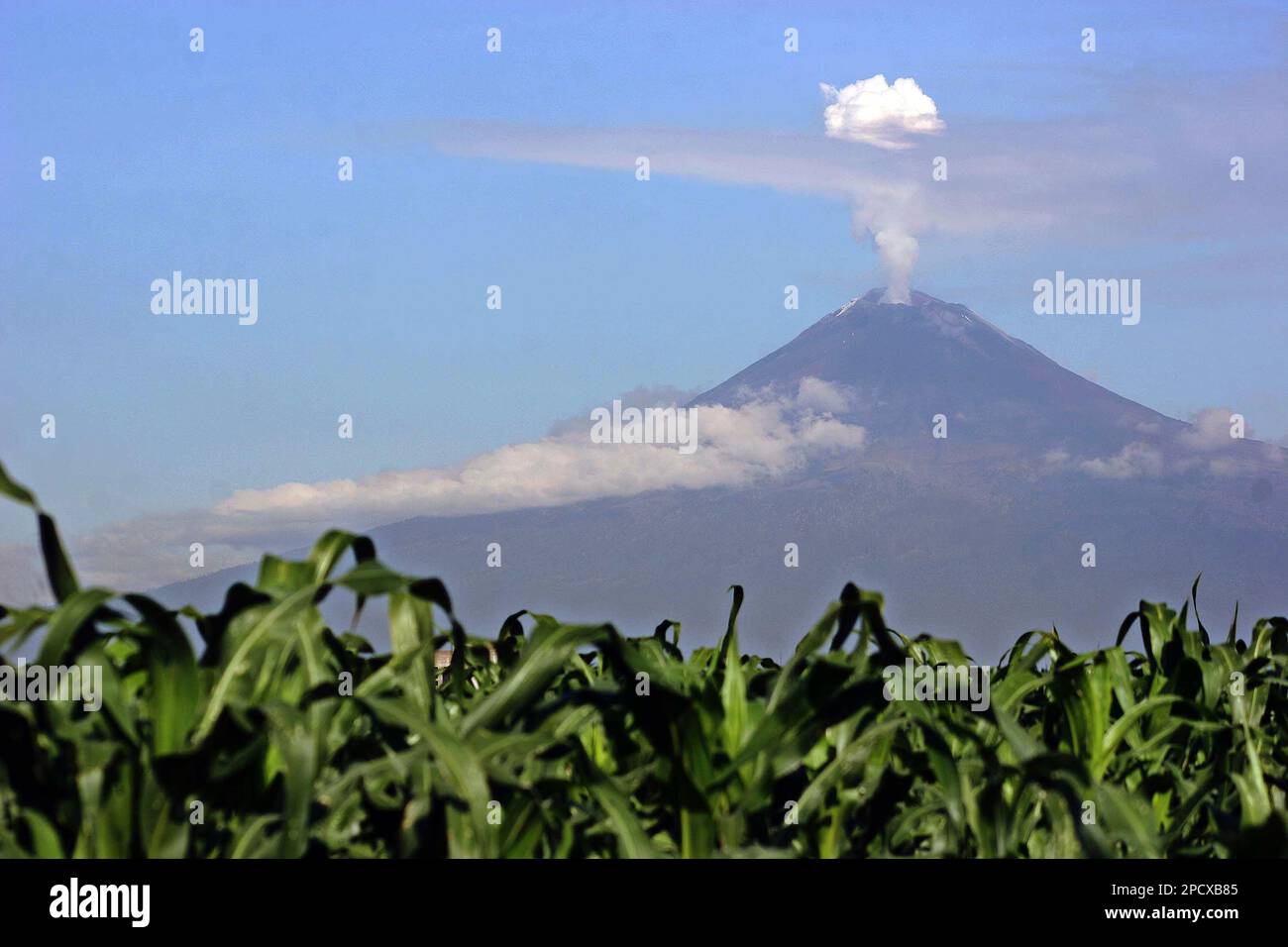 The Popocatepetl volcano, located 40 miles southeast of the Mexican ...