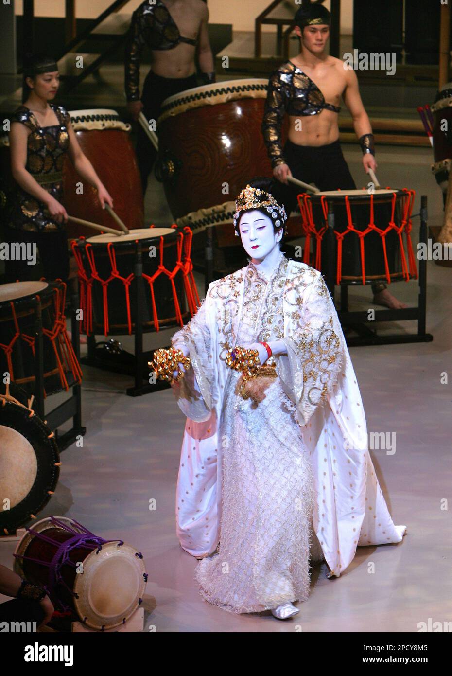 Japan's Kabuki star Tamasaburo Bando performs during a preview of his ...