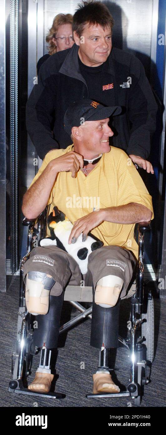 Double amputee mountaineer Gary Inglis smiles as he arrives at ...