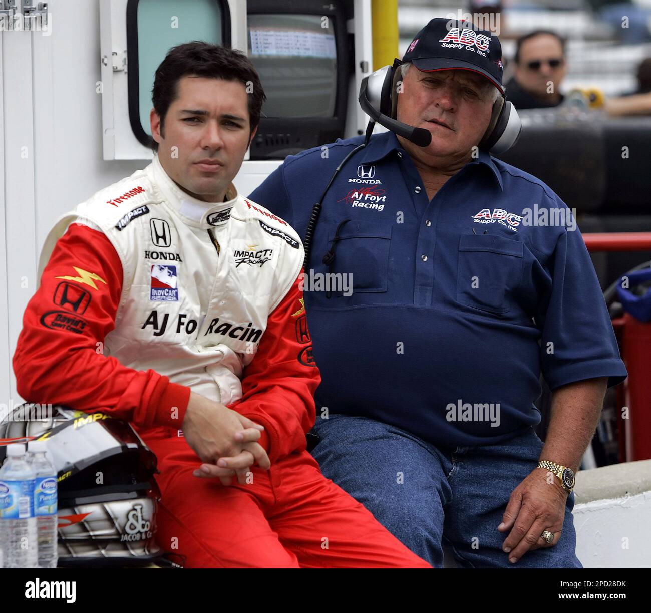 Indy Racing League driver Larry Foyt, left, and his father, car owner ...
