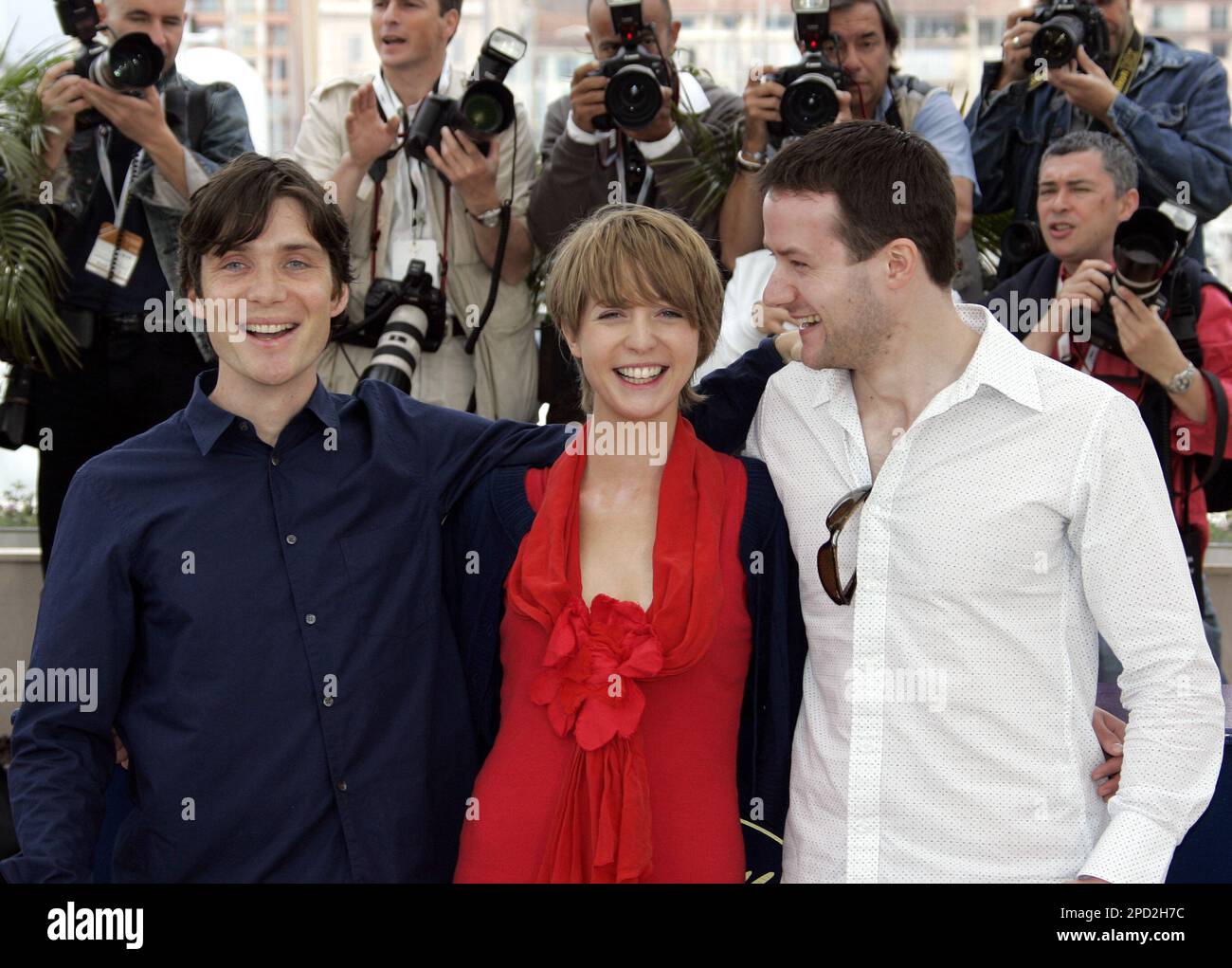 Irish actor Cillian Murphy, left, Irish actress Orla Fitzgerald, center ...