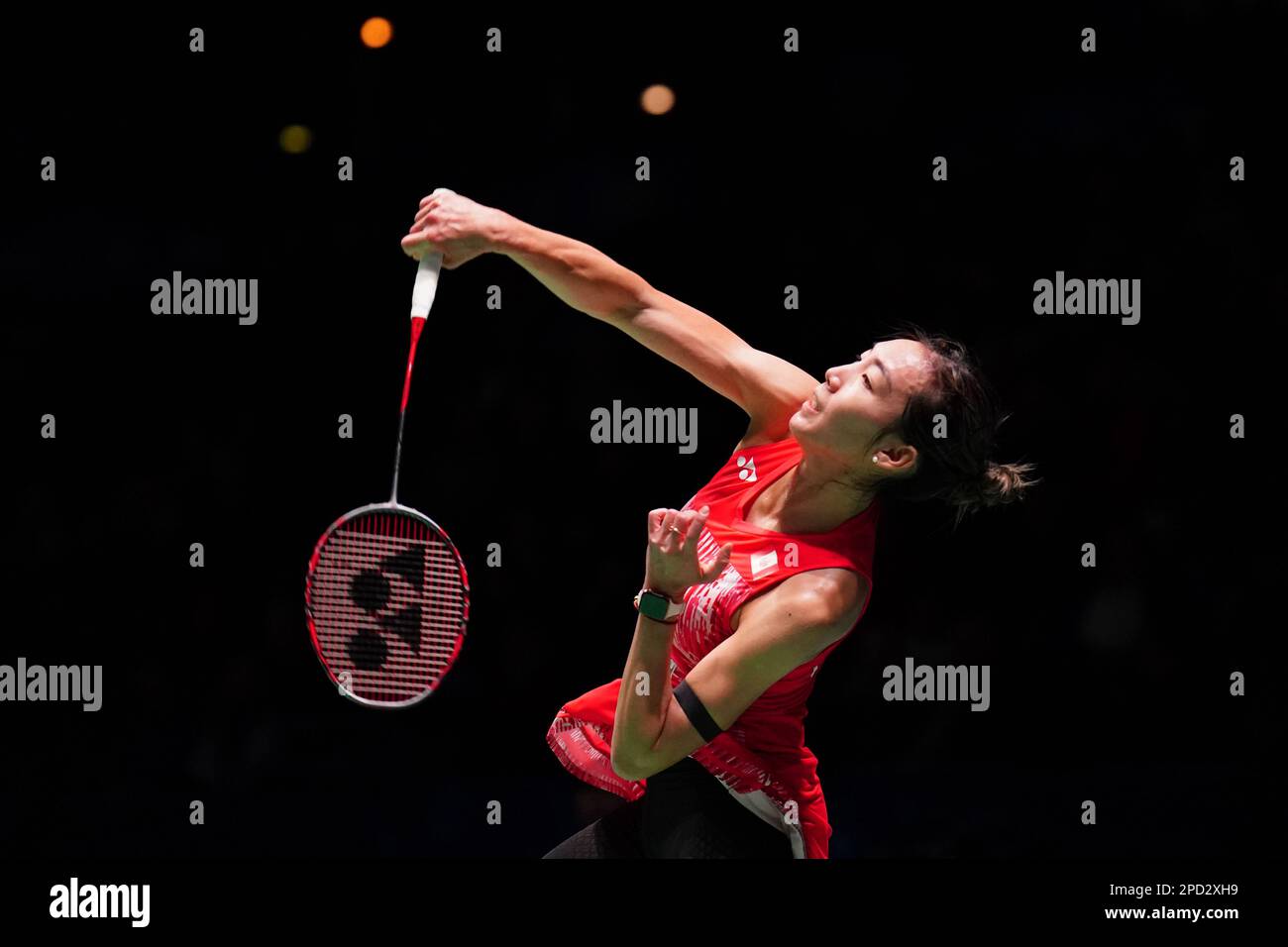 Kanadas Michelle Li in Aktion gegen Chinas Chen Yu Fei (nicht ...