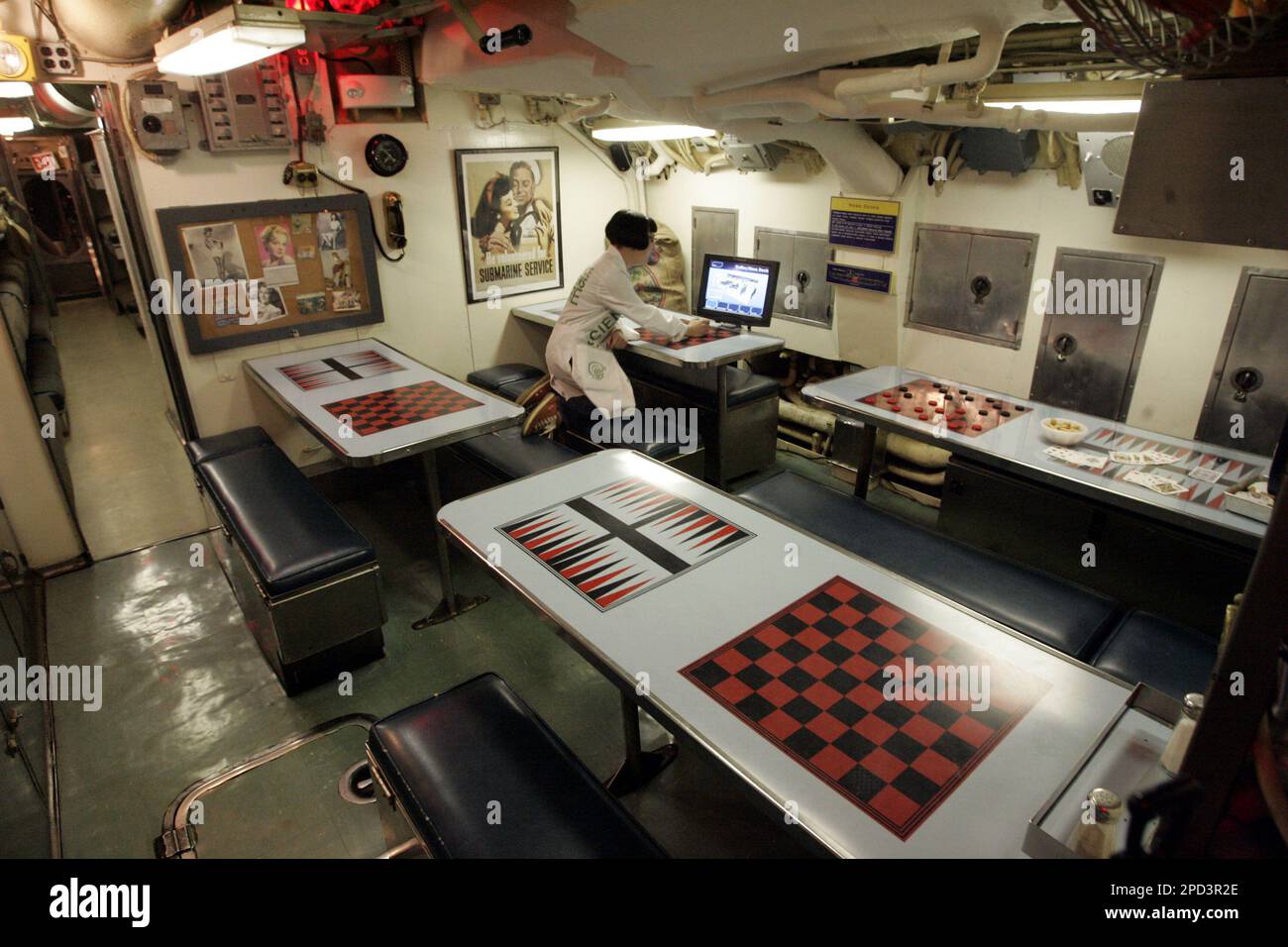 Maria Renzelli, a submarine staff educator, uses one of the new touch ...