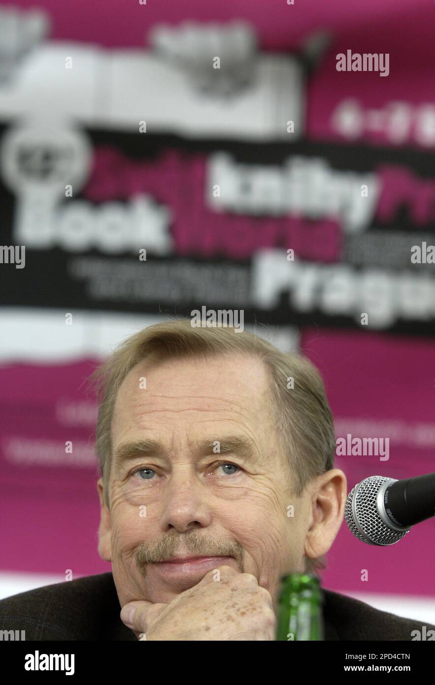 Former Czech president Vaclav Havel listens to a question during the ...