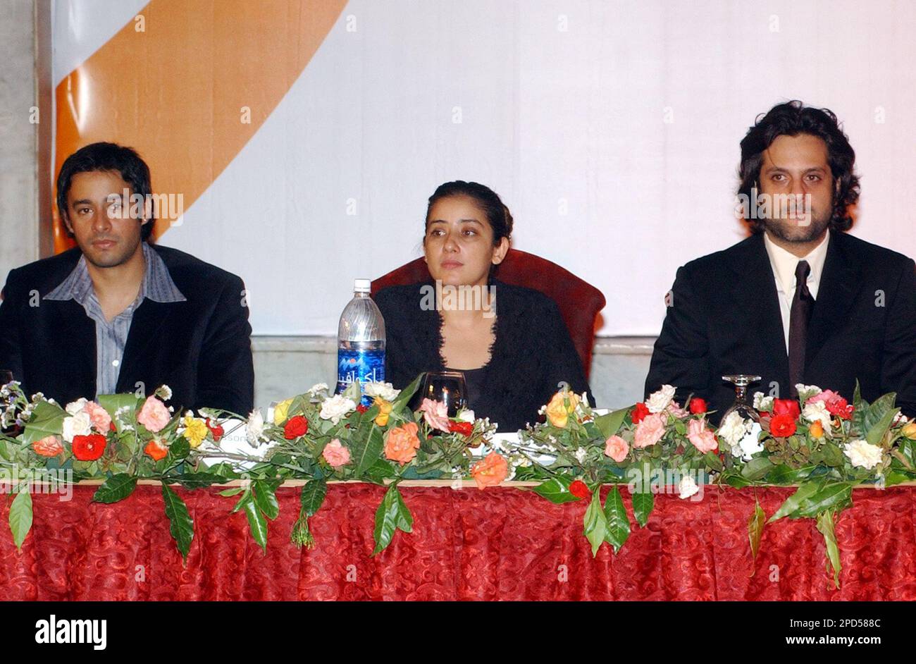 Indian film actress Manisha Koirala, center attends reception with ...