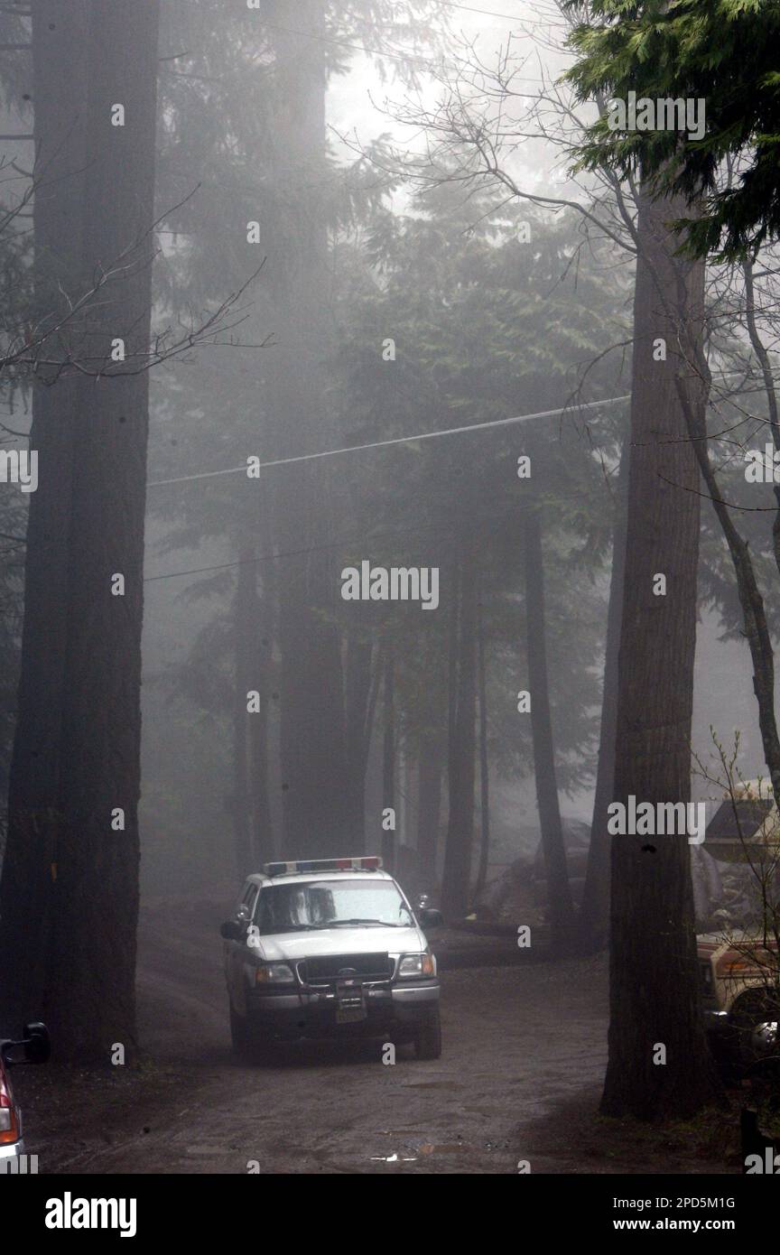 A Placer County Sheriff's vehicle blocks the road Monday, April 24 ...