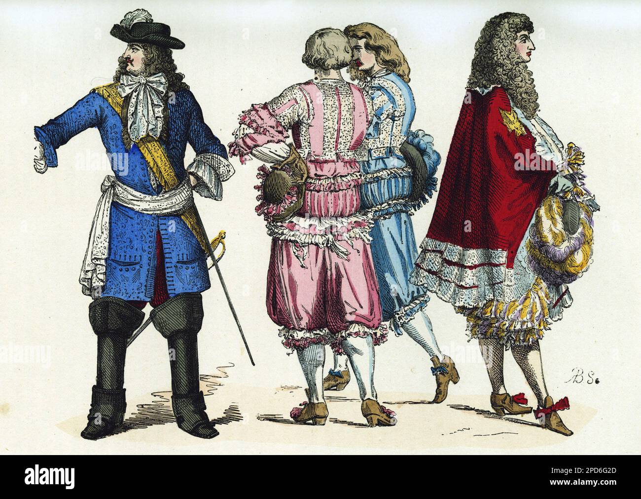 Costumes de gentilshommes en justaucorps, vers 1671 et Portrait de Philippe de France ( 1640 ...