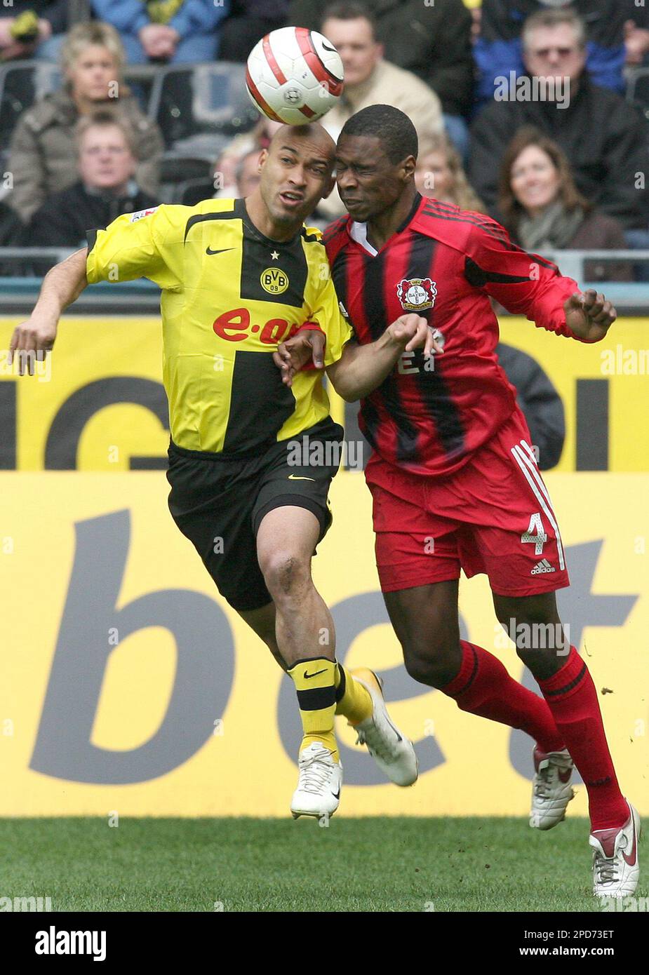 Dortmund's Dede from Brazil, left, fights for the ball against Juan ...