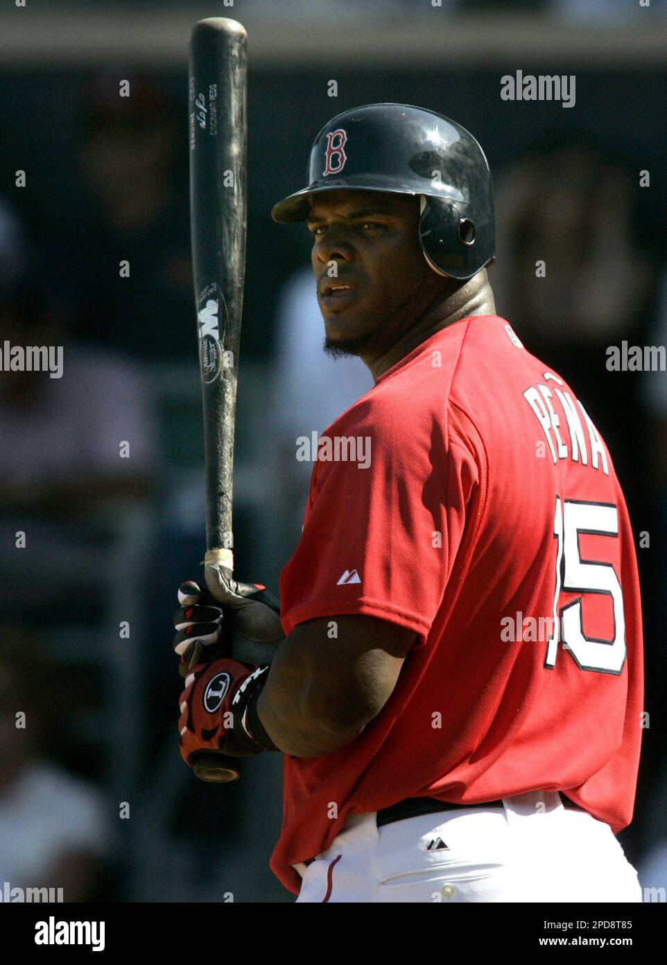 Boston Red Sox' Wily Mo Pena steps into the batter's box for his first ...