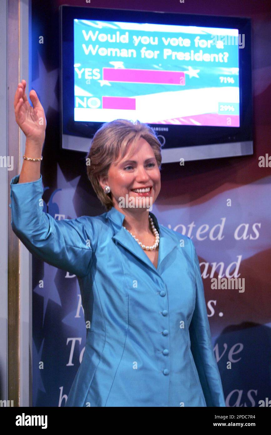 Hillary Clinton wax figure is seen during the unveiling ceremony at ...