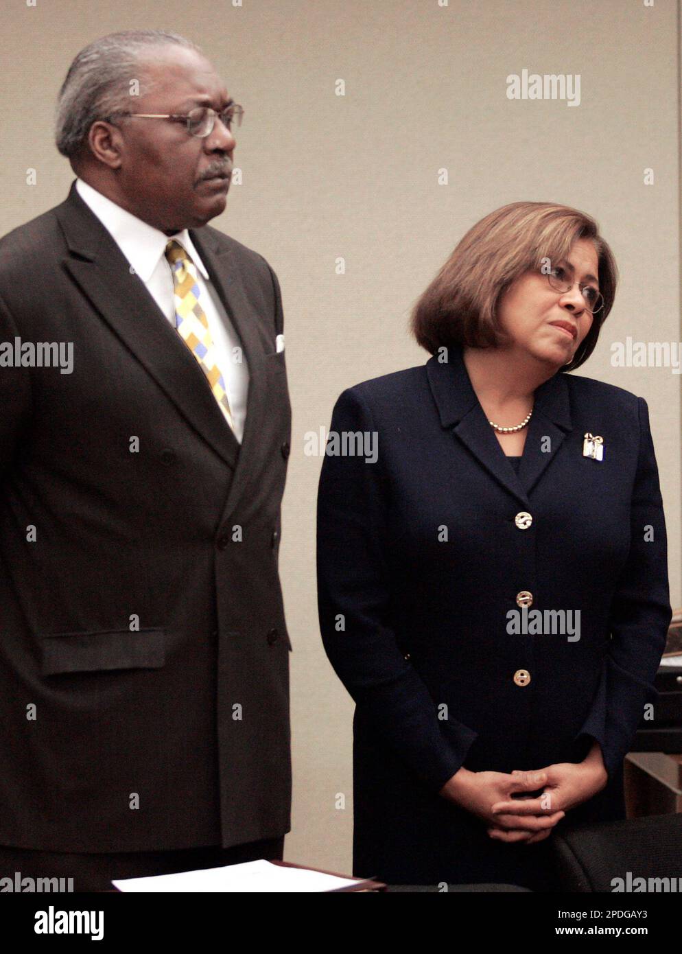 Frankie Coleman looks at her lawyer, Ben Espy, during her sentencing ...