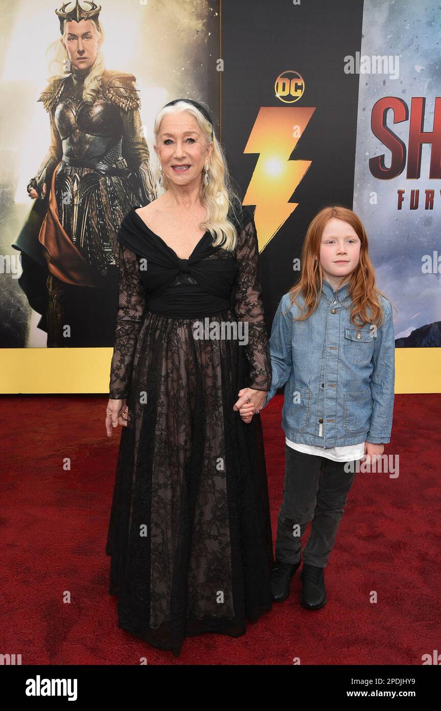 Helen Mirren and Grandson Basil arrive at the world premiere of "Shazam ...