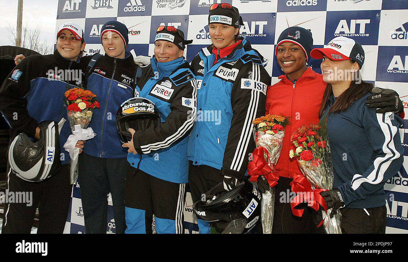 Winners of the women's World Cup Bobsled competition, Friday, November ...