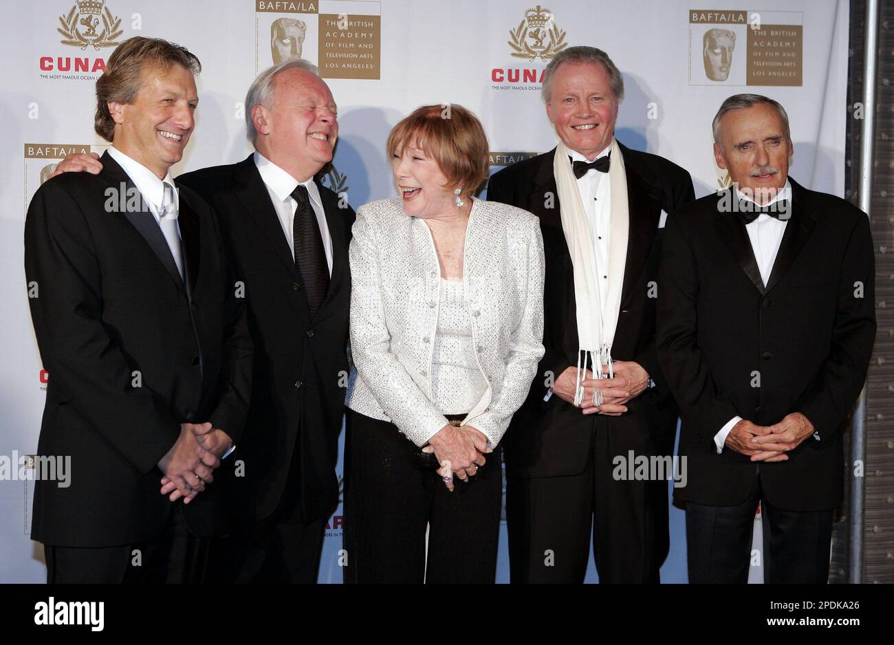 BAFTA Awards Chairman Peter Morris, left, poses with actors Anthony ...