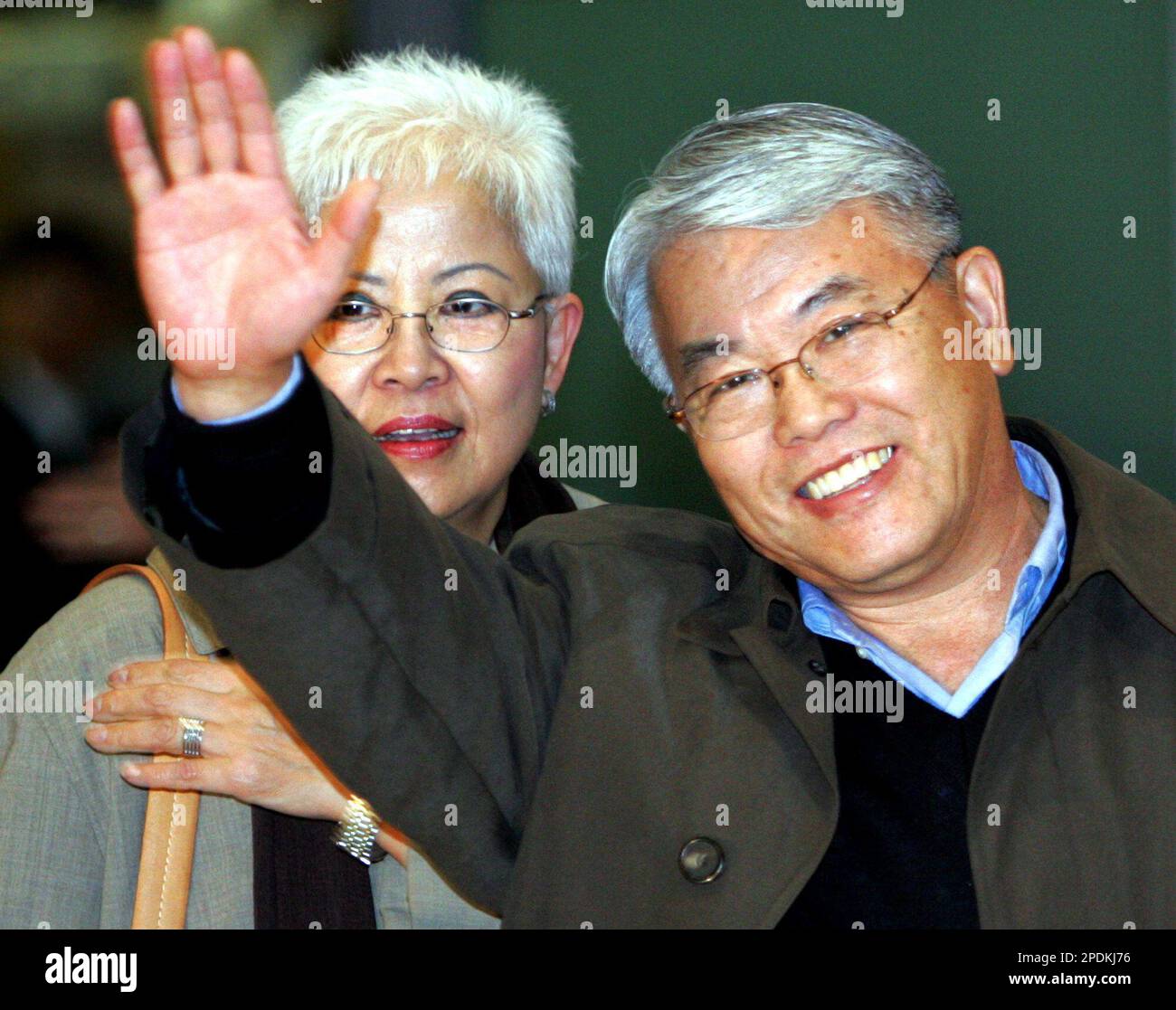 Robert Kim, right, a Korean-American who spent nine years in a U.S. jail for spying for South ...