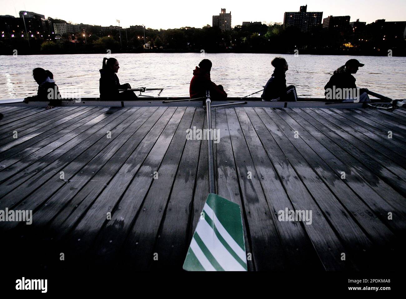 Manhattan College students get ready to practice rowing on the Harlem ...