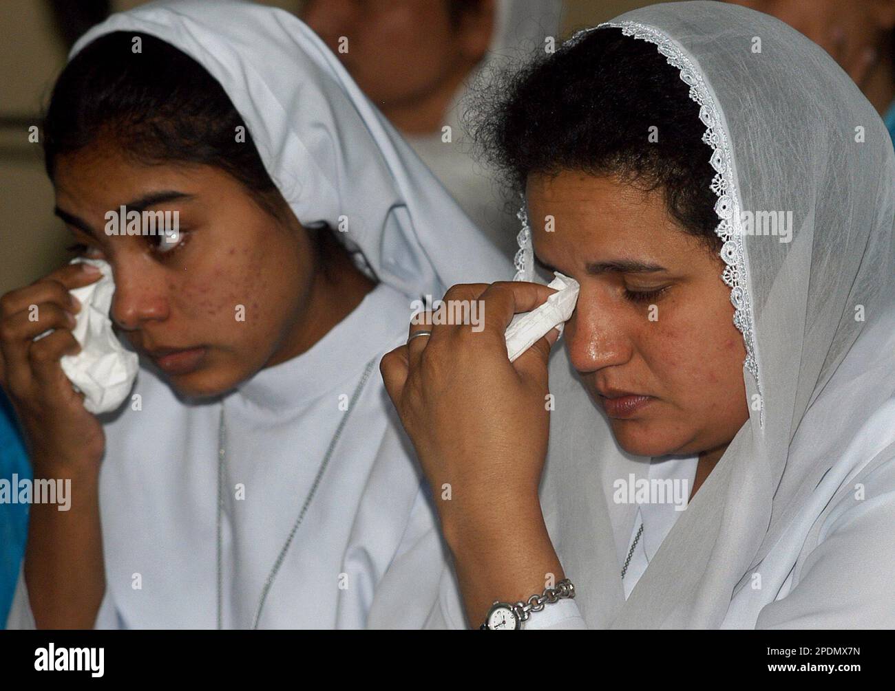 Pakistani Christian women attend a special prayer for the Oct. 8 ...