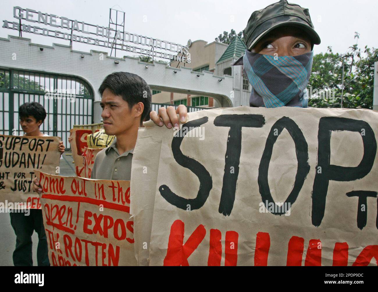 Student protesters picket the Armed Forces of the Philippines General ...