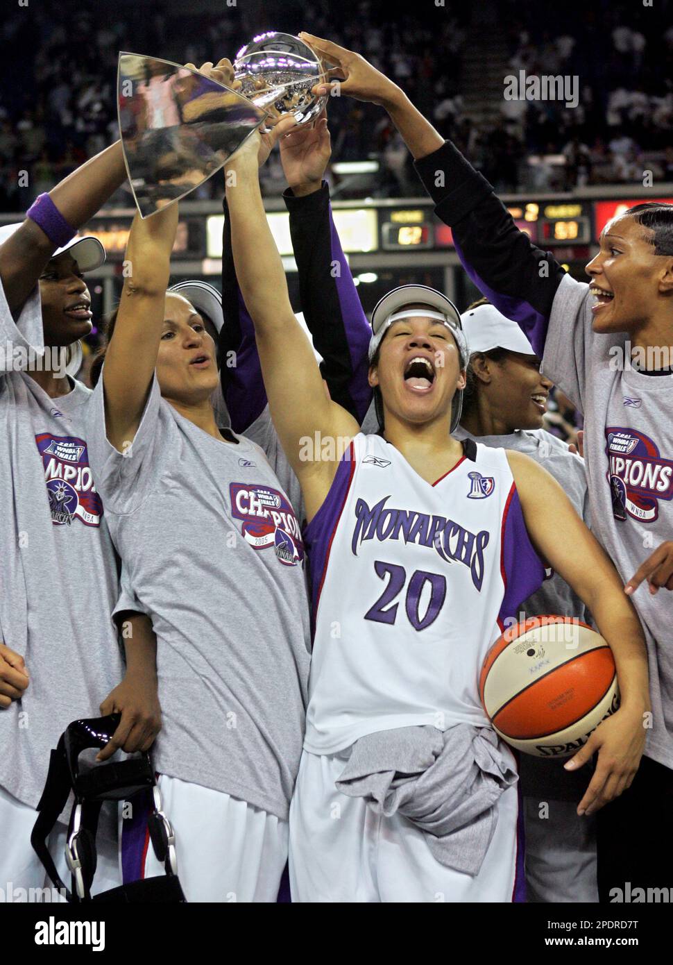Sacramento Monarchs DeMya Walker ,left, Ticha Penicheiro, second from ...