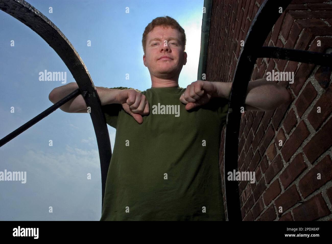 Carl Newman of The New Pornographers is photographed on the roof of ...