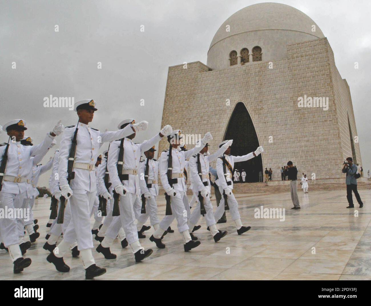 Pakistan?s Naval troops march during a ceremony to mark the 58th ...
