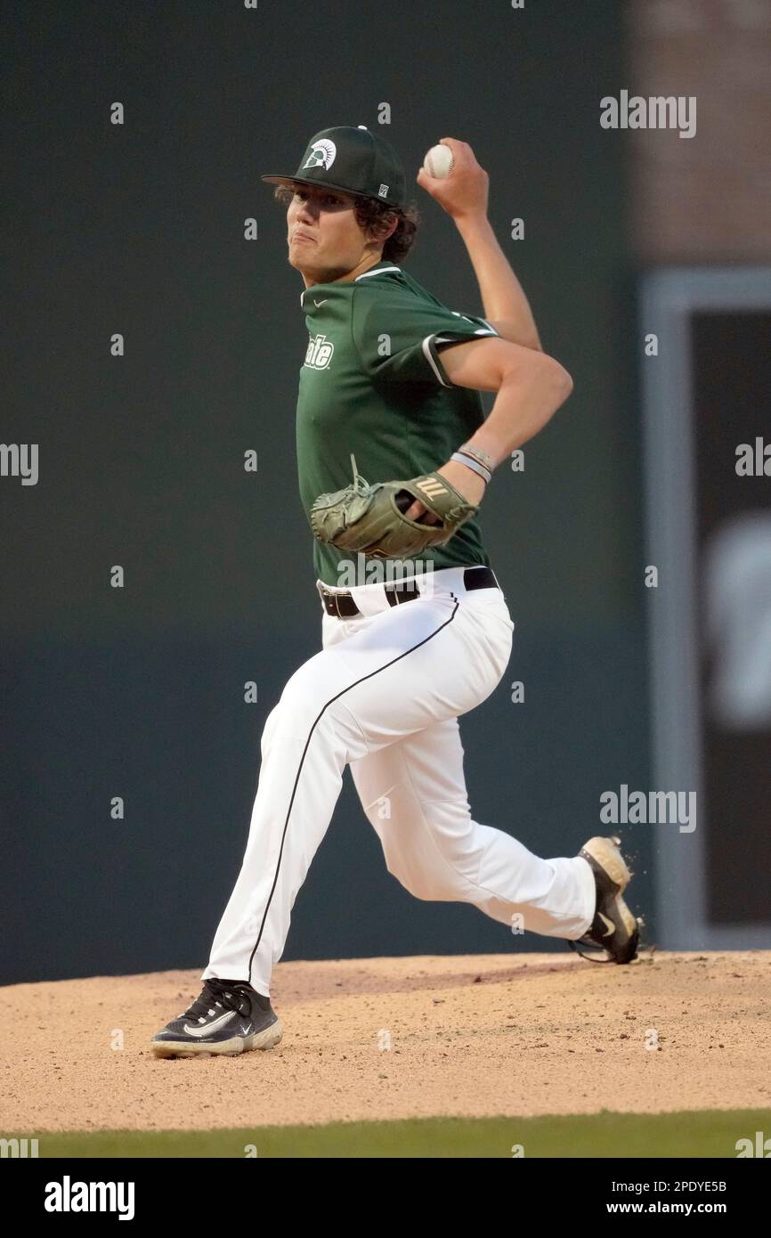 Pitcher Mathieu Curtis (13) of the University of South Carolina Upstate ...