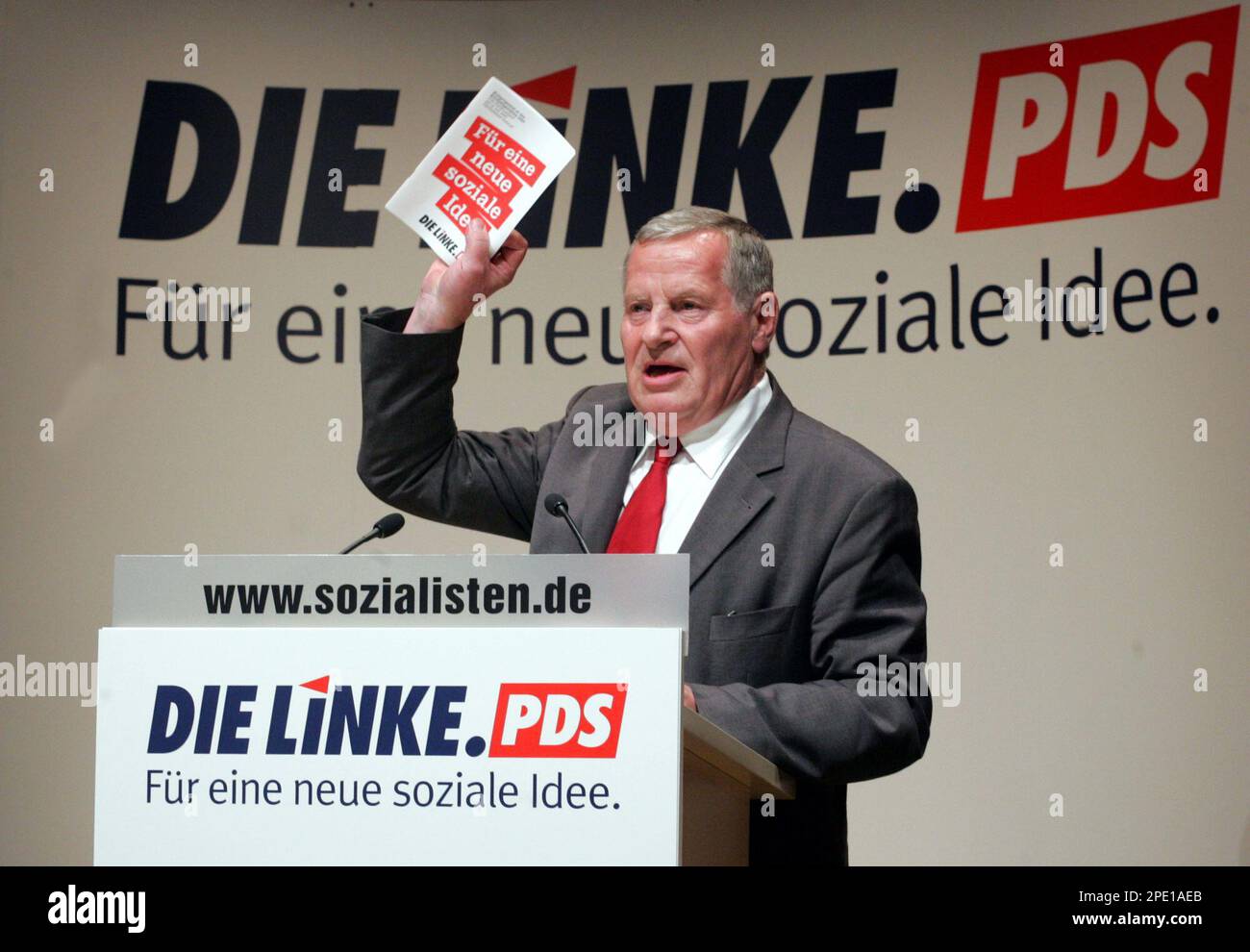 Lothar Bisky, chairman of the former East German communists, the Party ...