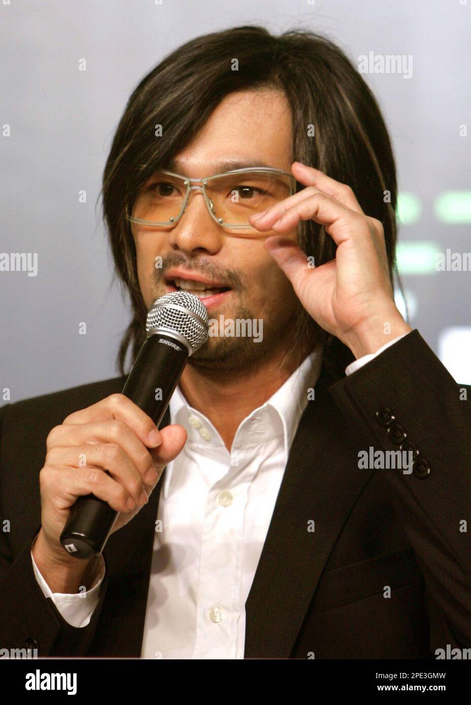 Famed Japanese actor Yosuke Eguchi answers questions from media during ...