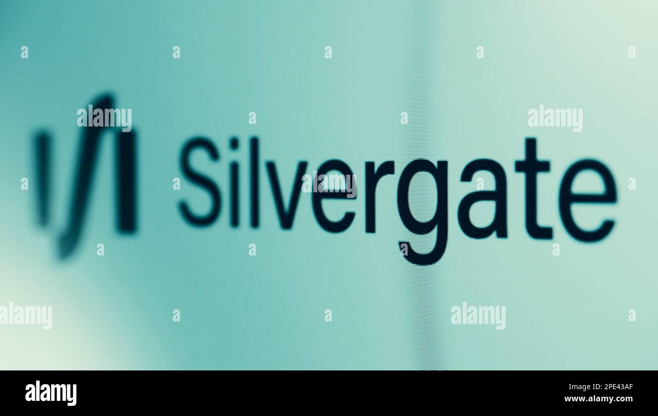 Bangkok Thailand. März 15 2023. Silvergate Bank Logo. Markenlogo der ...