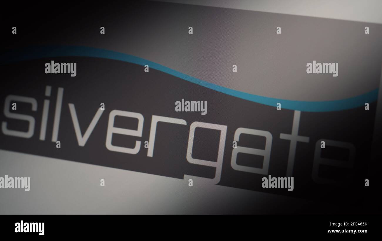 Bangkok Thailand. März 15 2023. Silvergate Bank Logo. Markenlogo der ...