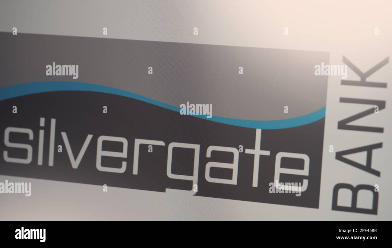 Bangkok Thailand. März 15 2023. Silvergate Bank Logo. Markenlogo der ...